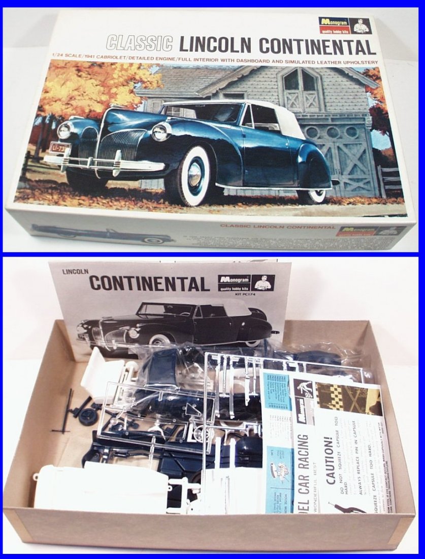 Monogram 1941 Lincoln Continental Model Kit #pc174 300,