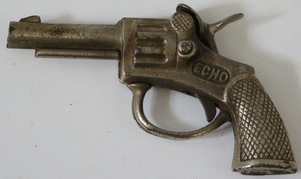 Hubley Cast Iron 'Echo' Single Shot Cap Gun Pistol, all