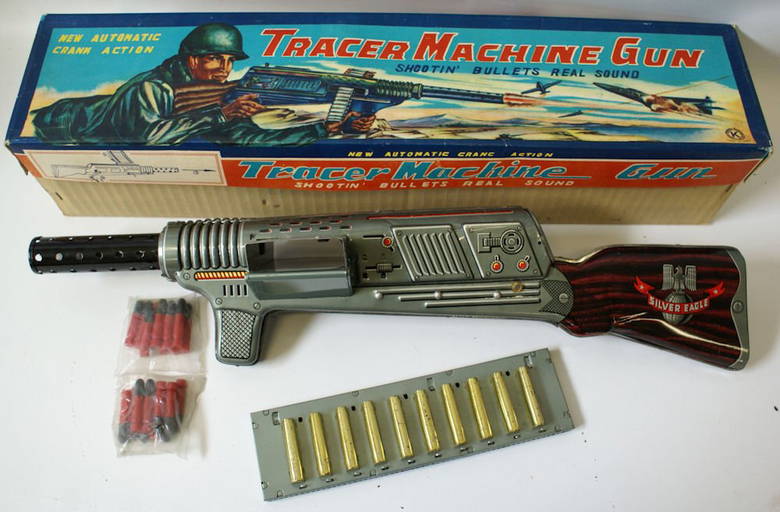 Vintage 1950's Sankei Japan Tin Litho Tracer Machine