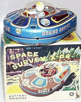 1963 Space Survey X 09 Battery Operated Spaceship By Mt