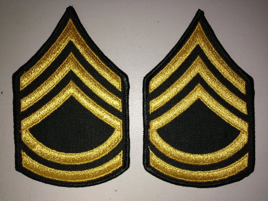 2 Patches Military US Army SFC (E-7) Rank Insignia