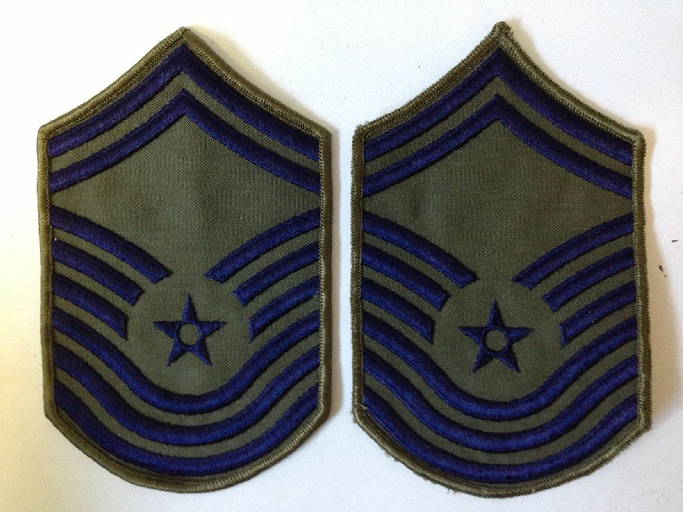 2 Vintage Patches Military Gi Us Air Force Usaf Cmsgt
