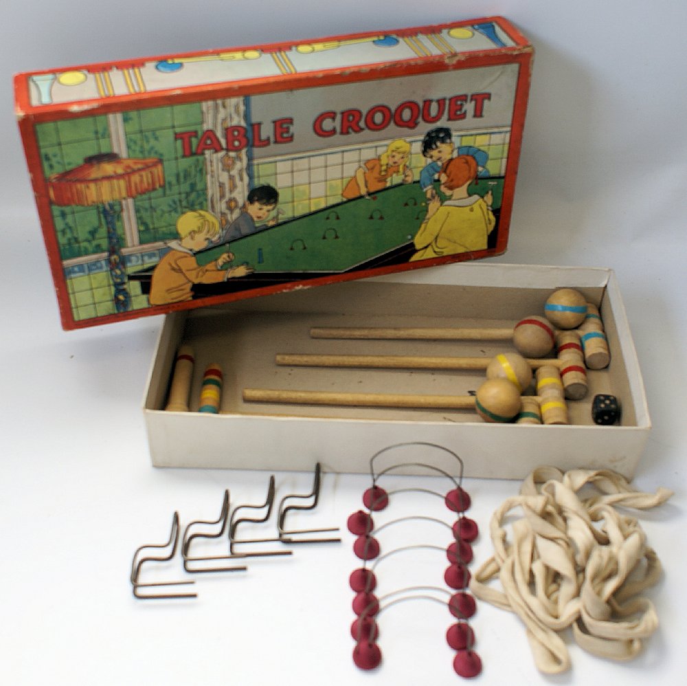 #4334 TABLE CROQUET Game by Milton Bradley,
