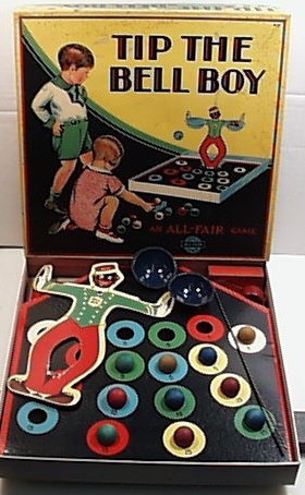 1929 TIP THE BELL BOY Board Game (bellboy wearing Ritz