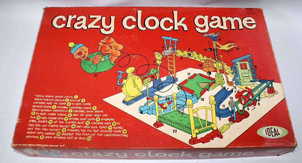 RARE Vintage 1964 CRAZY CLOCK GAME Board Game Set by