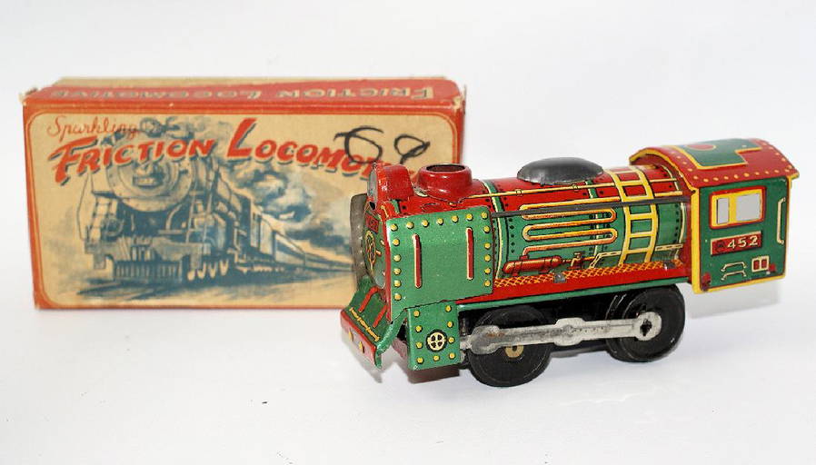 Rare Vintage Sparkling Friction Locomotive #452,