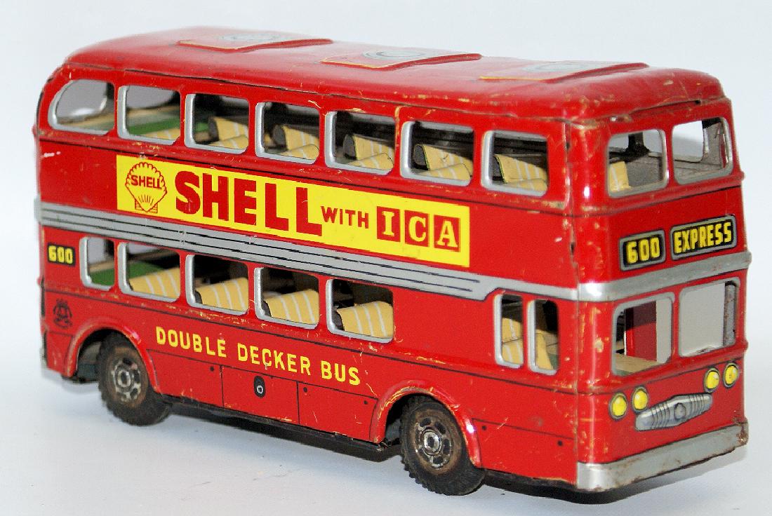 Vintage Tin DOUBLE DECKER BUS, Mobile & Shell Oil Gas - Feb 05, 2017 ...
