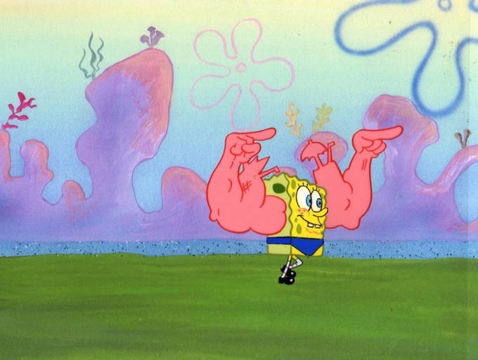 Production cel of Spongebob from MUSCLEBOB BUFFPANTS - Mar 22, 2014 ...