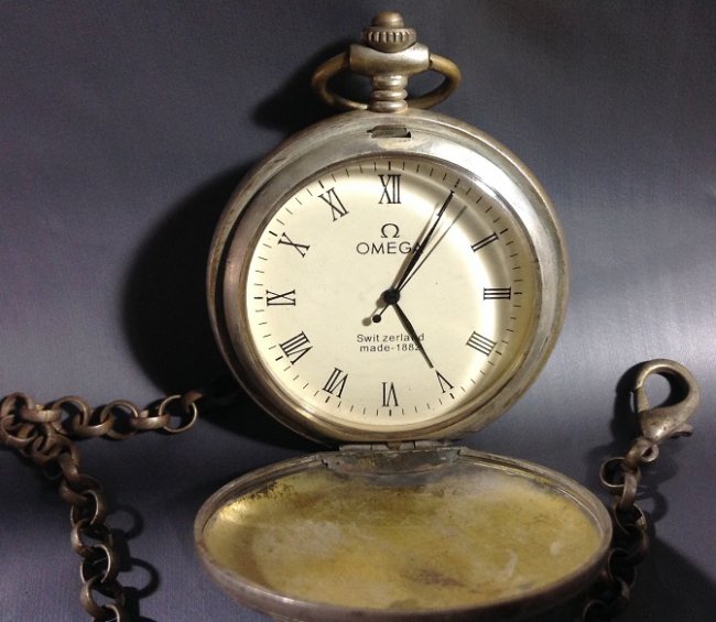 Swit Zerland Made-1882 Omega Silver Pocket Watch : Lot 156