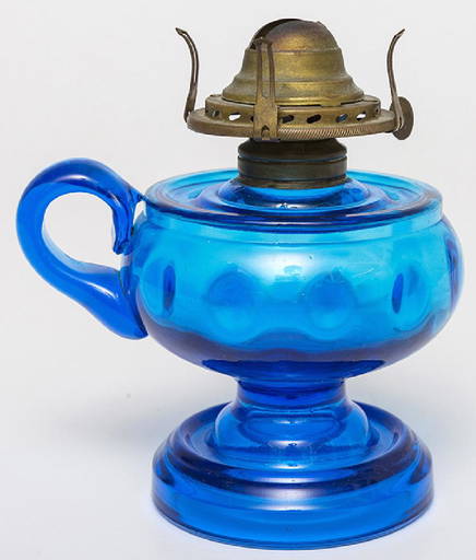 Sapphire Blue Inverted Thumb Print Finger Lamp