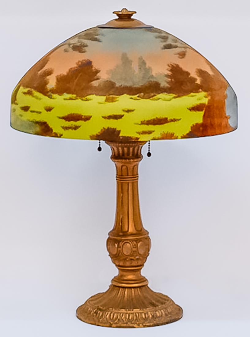 18 in. Reverse Painted Panel Lamp