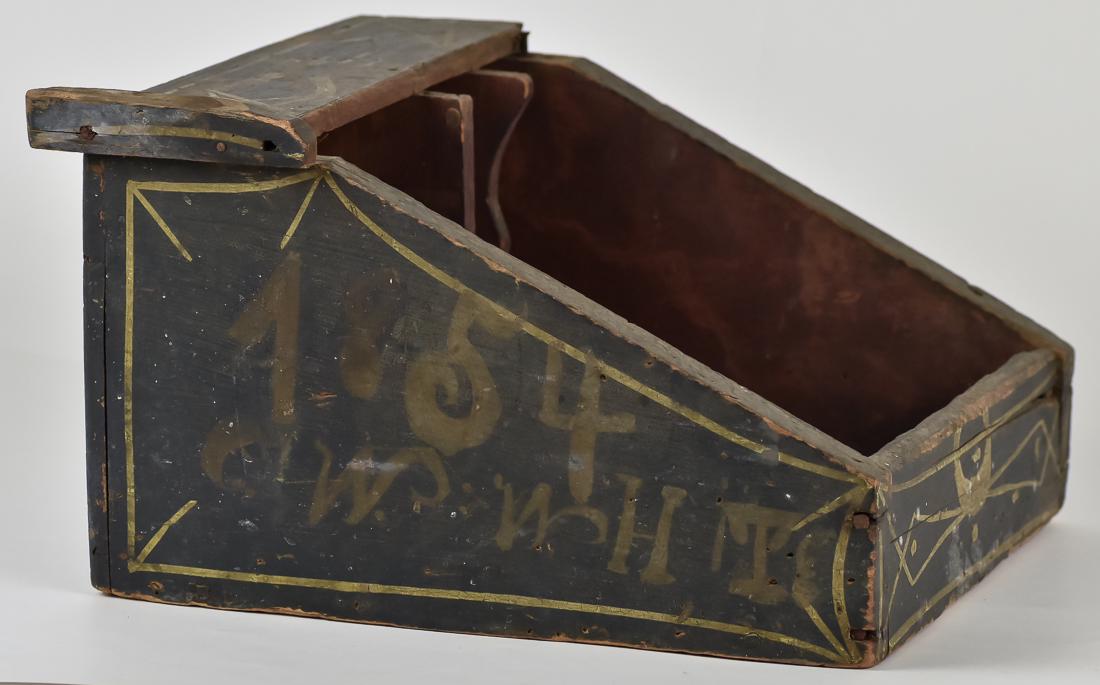 1854 Paint Decorated Folk Art Lap Desk