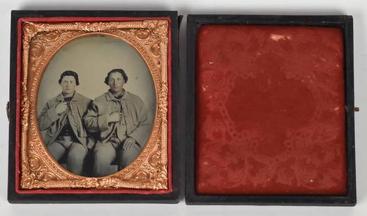 Civil War Two 1/9 Ambrotype Photos Union Soldiers