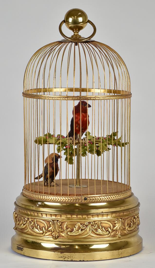 French Double Singing Automaton Bird Cage