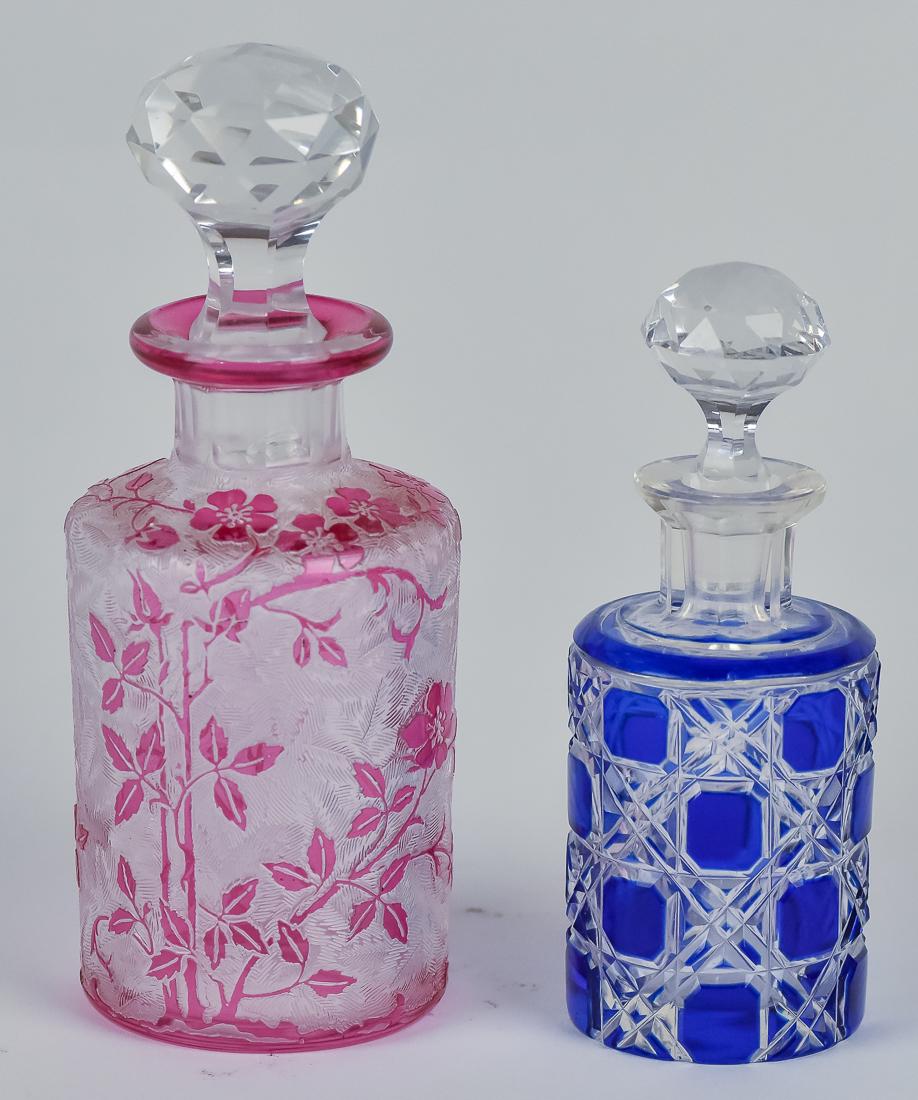 Two Cut to Clear Cologne Bottles