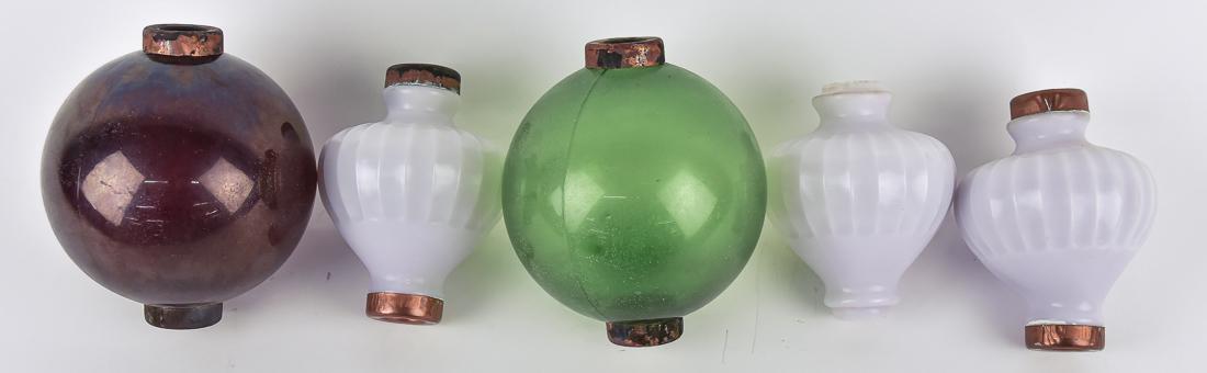 Five Glass Lightning Rod Insulators