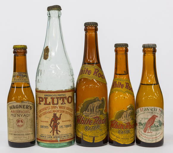 Five Early Carbonated Water Bottles