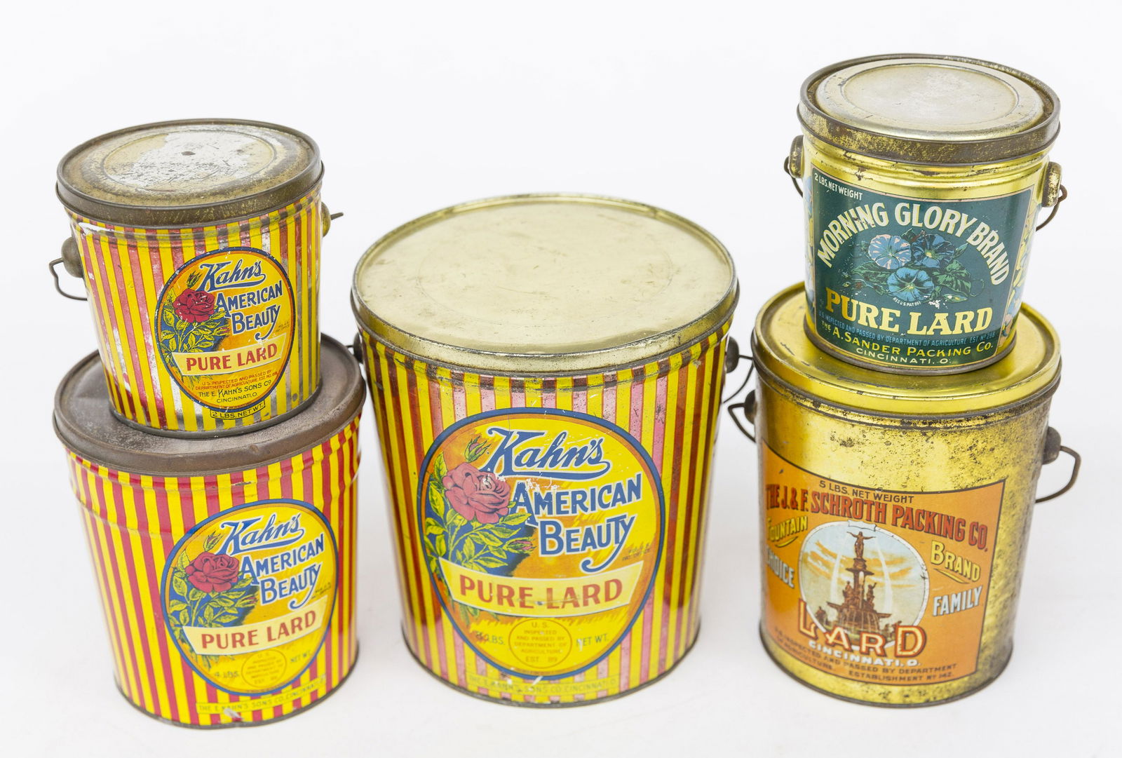 Five Cincinnati Lard Cans - Nov 22, 2020 | Forsythes' Auctions, LLC in OH