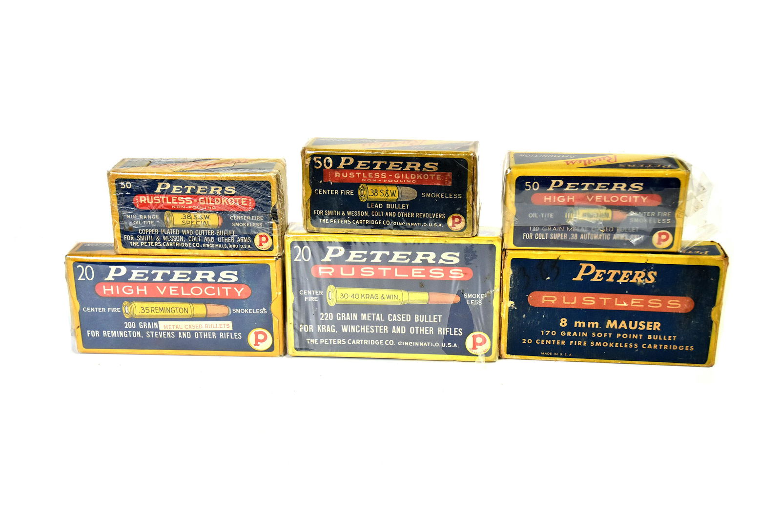 Six Full Boxes Peters Cartridges