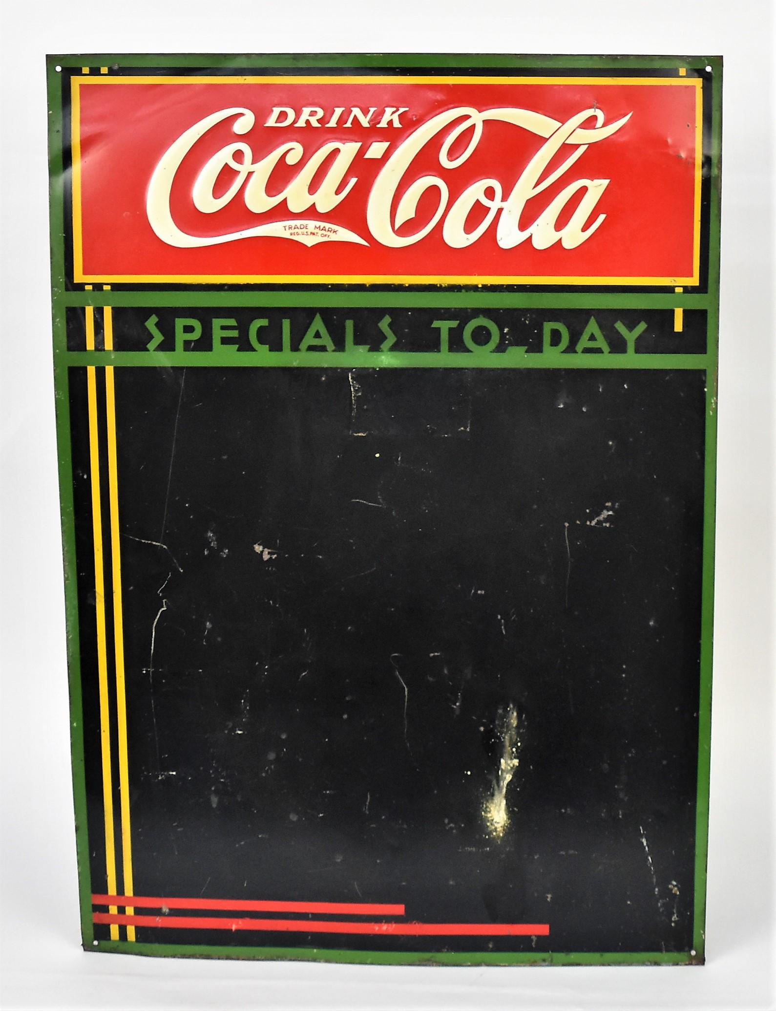 Coca-Cola Menu Sign - Oct 31, 2021 | Forsythes' Auctions, LLC in OH - Ohio