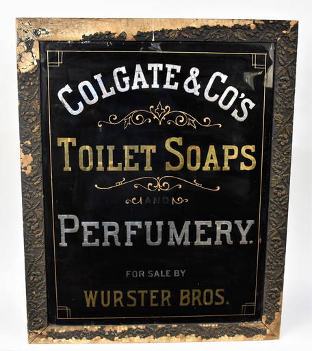 Rare Colgate & Co. Reverse Painted Sign