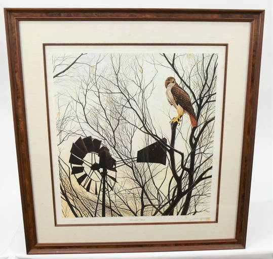 John A. Ruthven Red Tail Hawk Lithograph