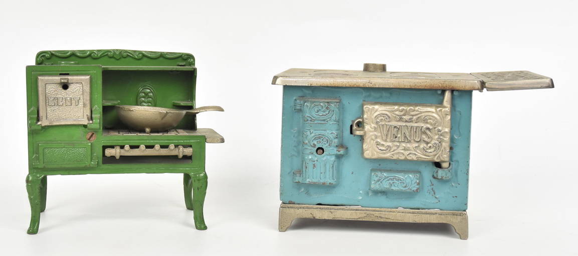 Two Cast Iron Toy Stoves