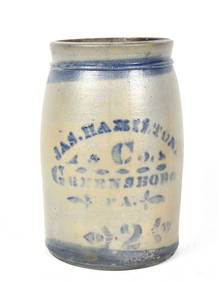 Antique Stoneware Crock Jug 19th C Hamilton & Jones, Greensboro PA ...