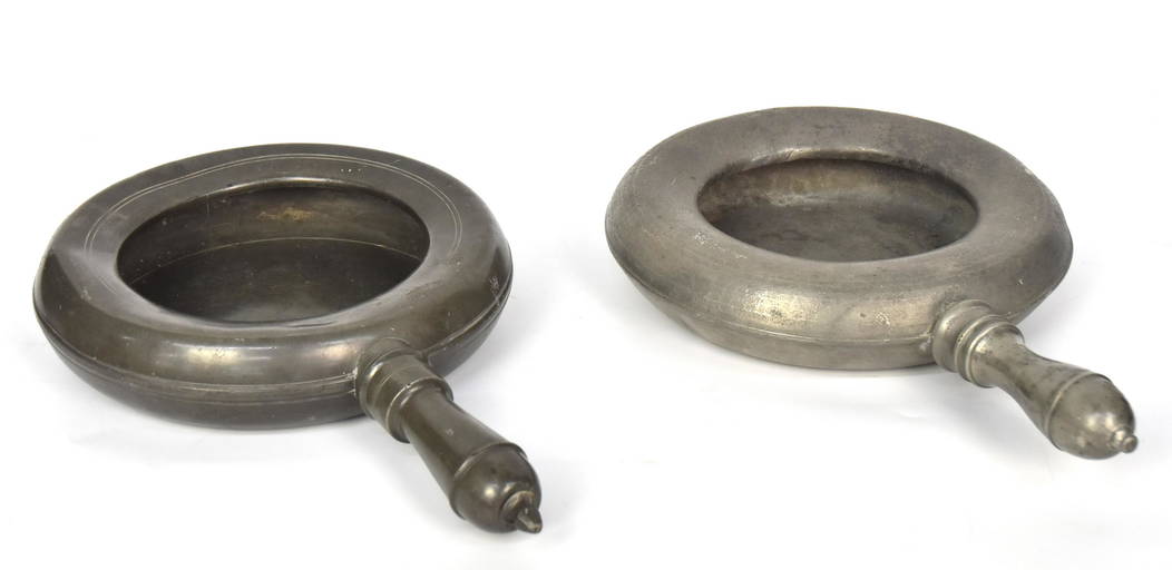 Two Early 19th Century Pewter Bed Pans