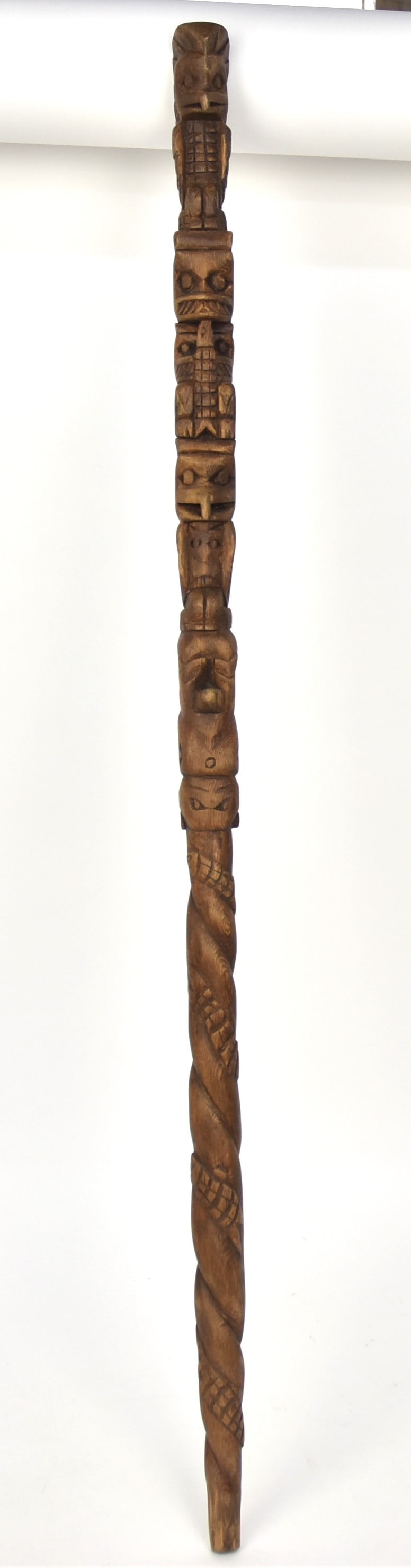Northwest Coast Totem Walking Stick Auction