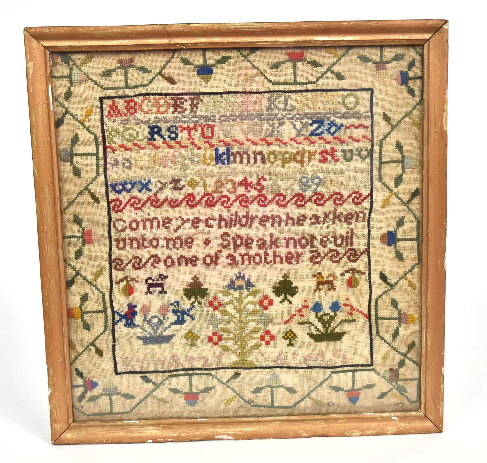Early School Girl Sampler Auction