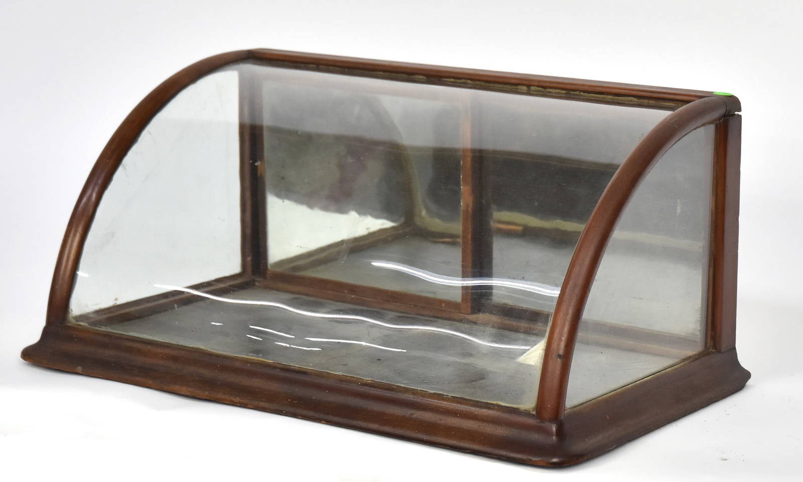 Oak Curved Glass Display Case Auction