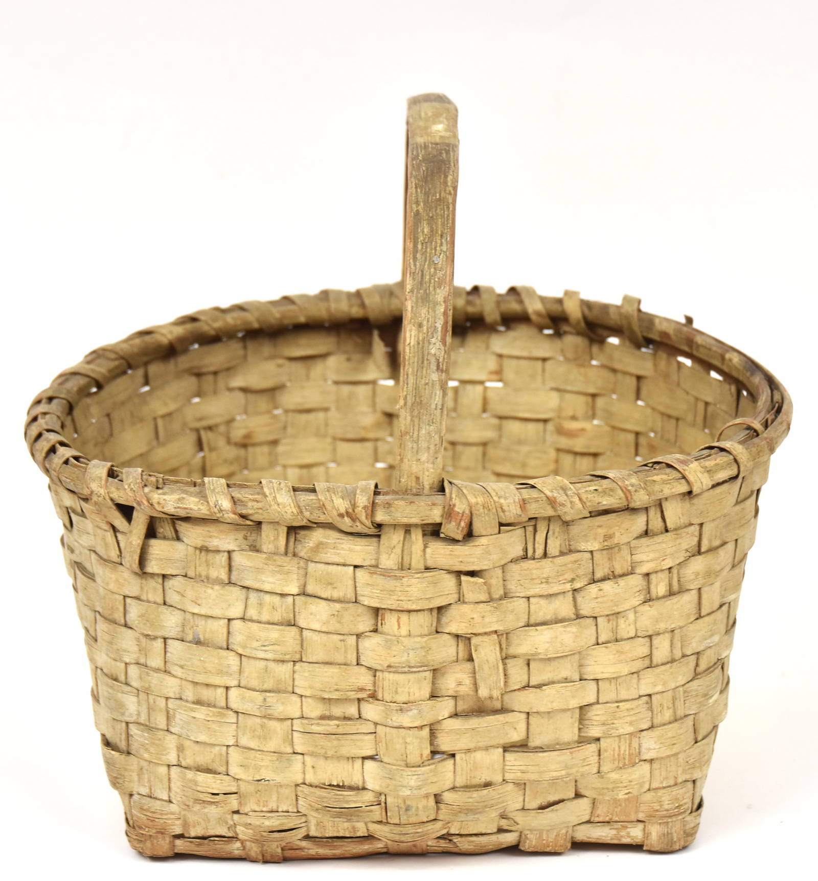 Early Painted Split Hickory Basket Auction