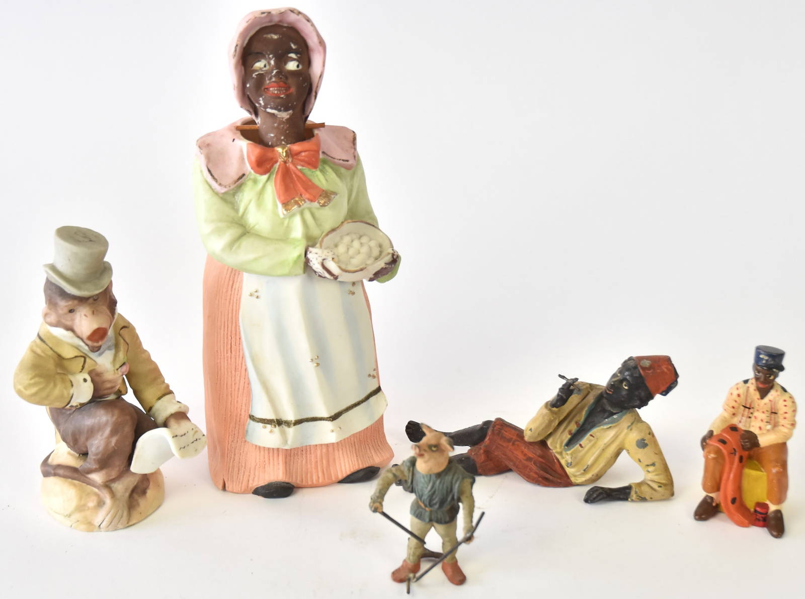 Early Bisque African American Nodder Plus More Auction