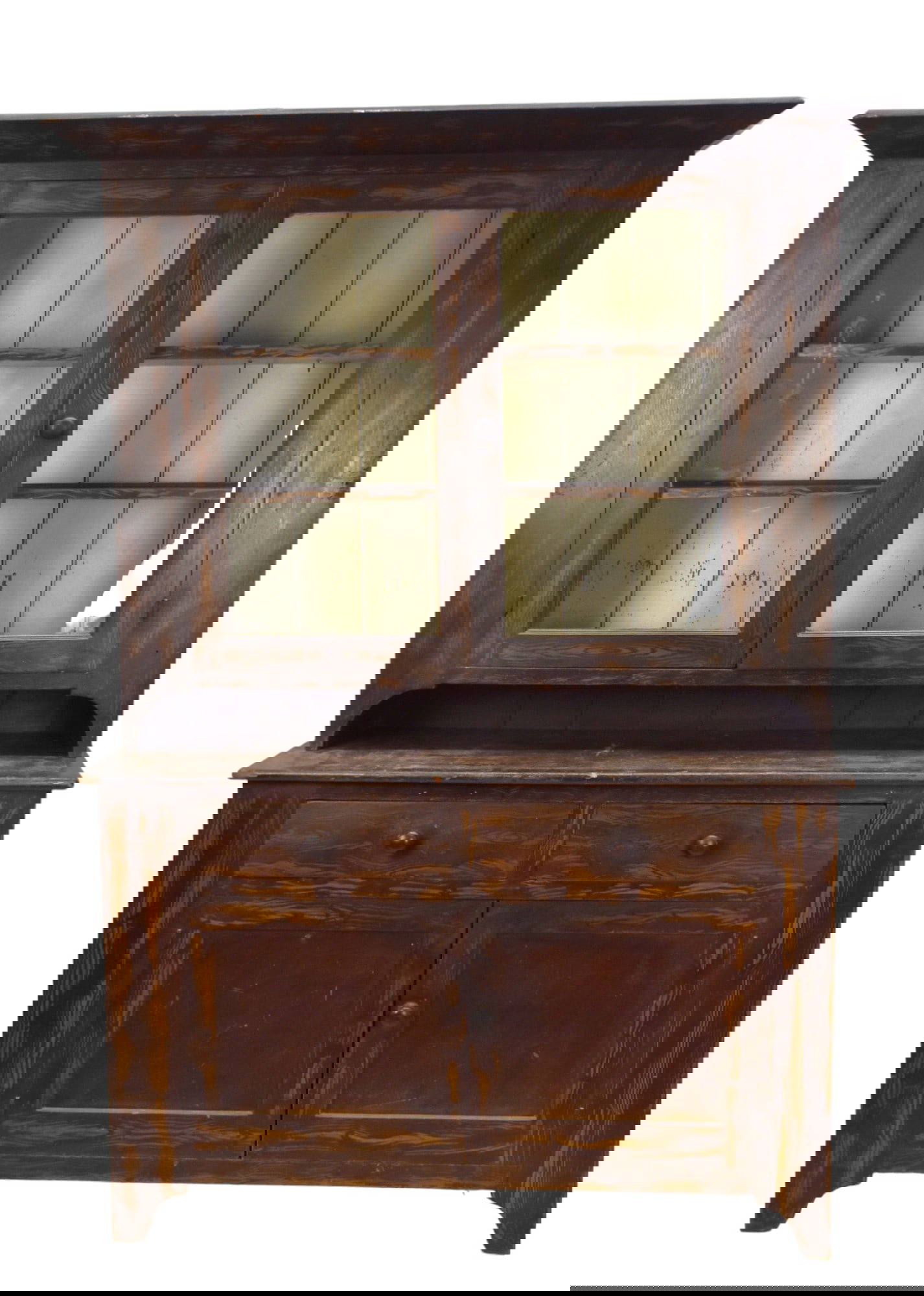 Unusual Grain Painted Step Back Cupboard Auction