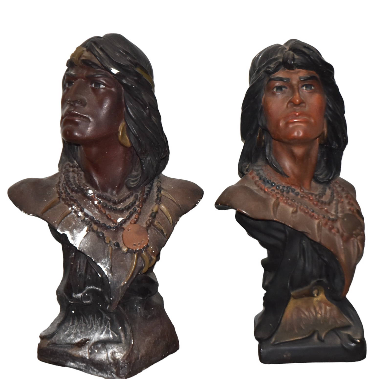 Two Hiawatha Native American Chalk Busts Auction