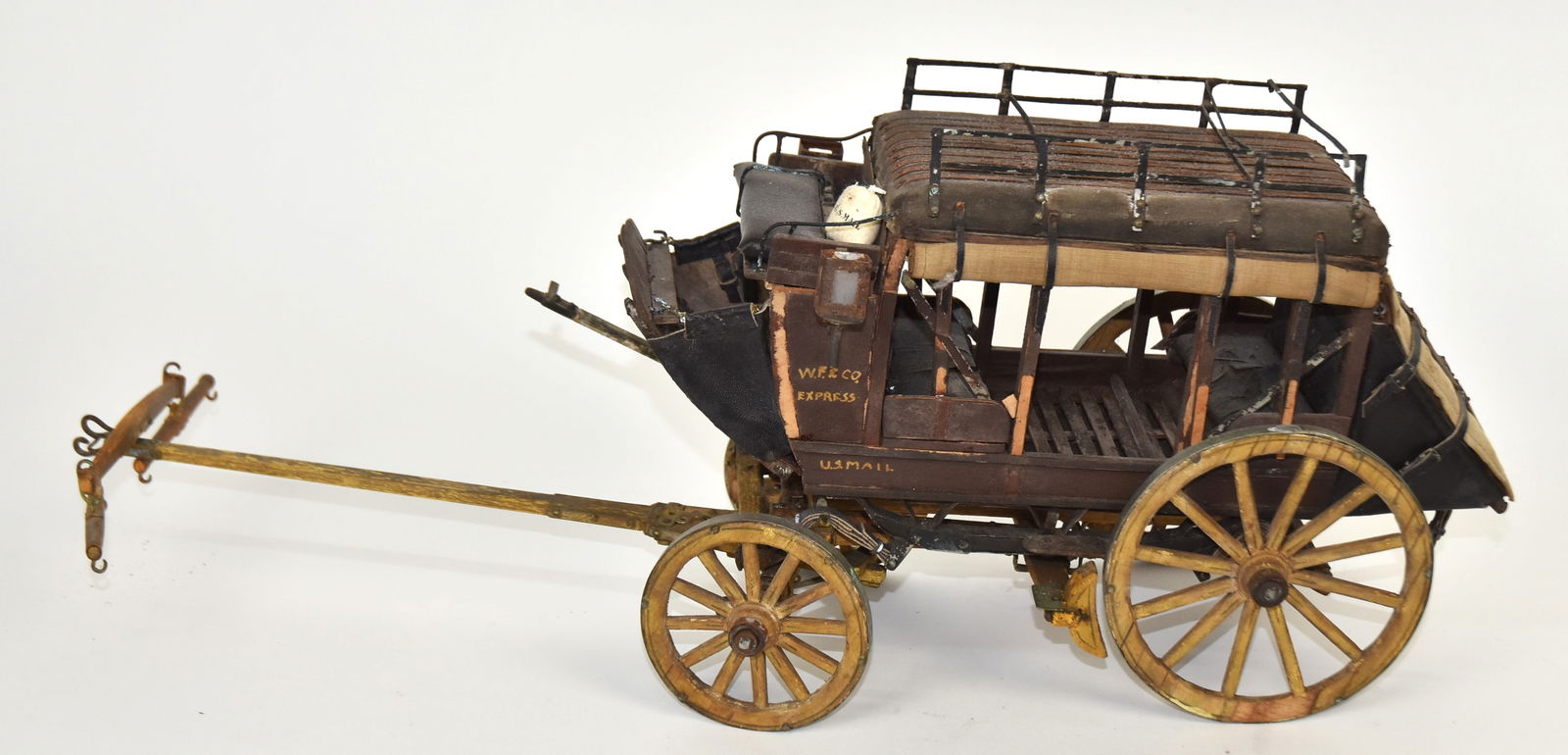 Scarce Wells Fargo Wooden Stagecoach Model Auction