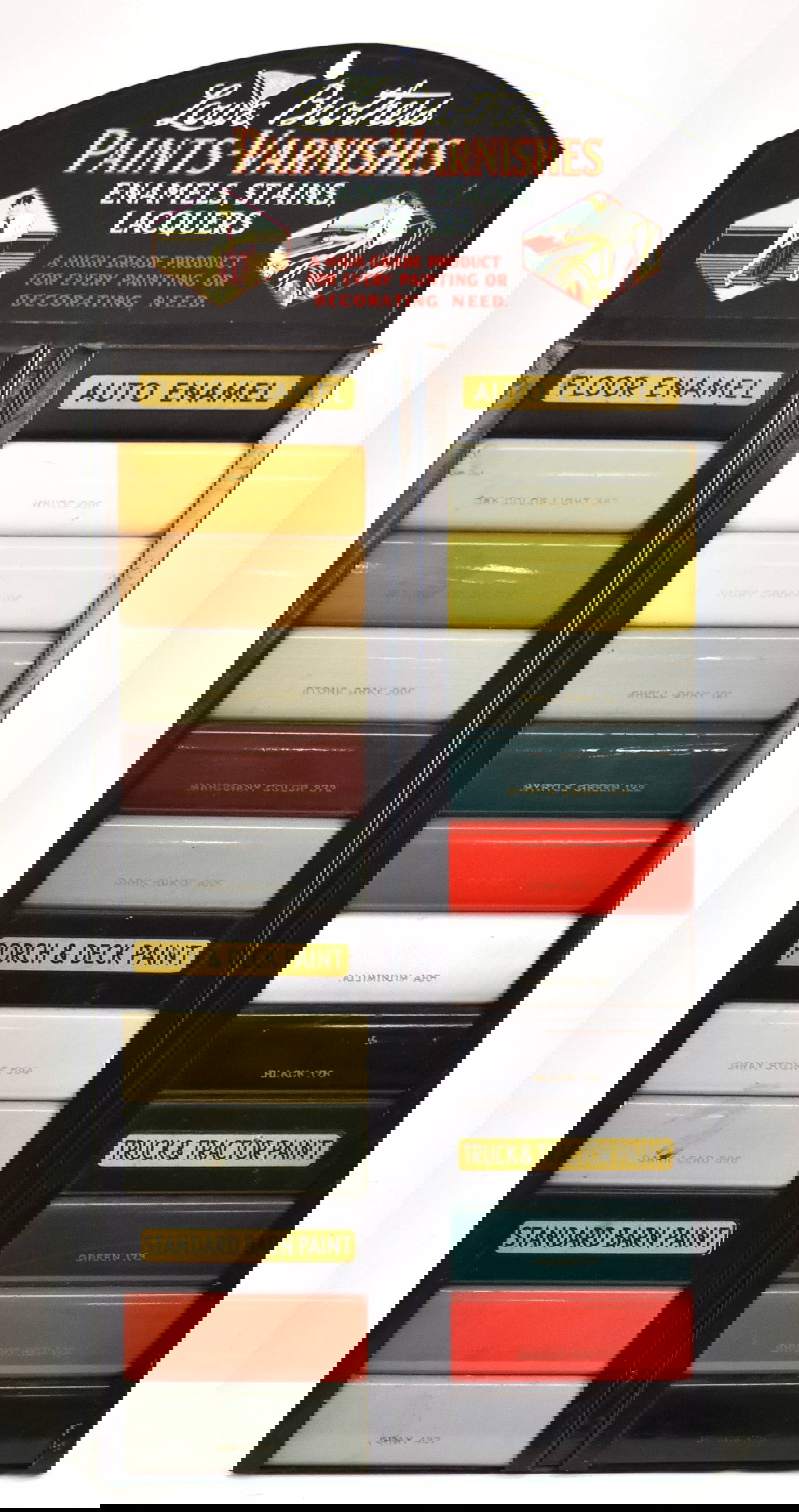 Rare Lowe Brothers Paints Auto Enamel Sample Paint Store Display Auction