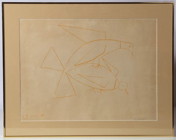 ORIGINAL PABLO PICASSO (SPANISH) PENCIL SIGNED