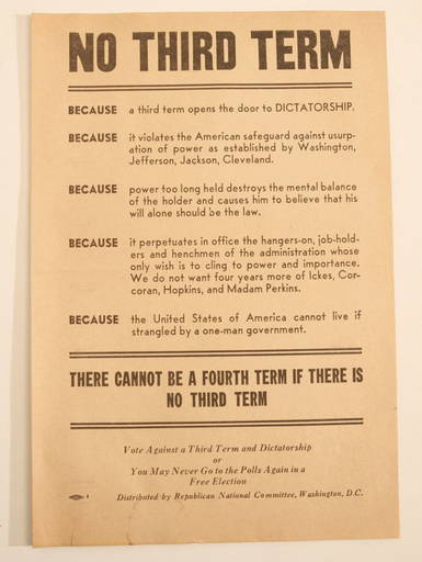1940 Anti Fdr Handbill