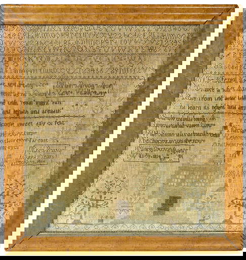 Barton Family, Wallop 1814 Needlework Sampler