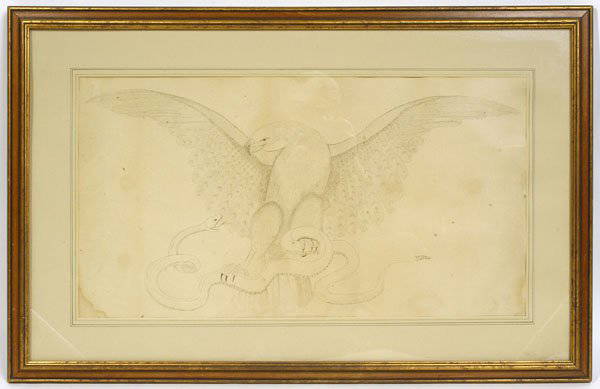 Early Calligraphy Of Eagle And Rattlesnake