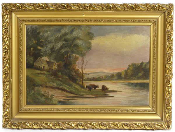 334: SIGNED E.H. SMITH 1910 OIL PAINTING