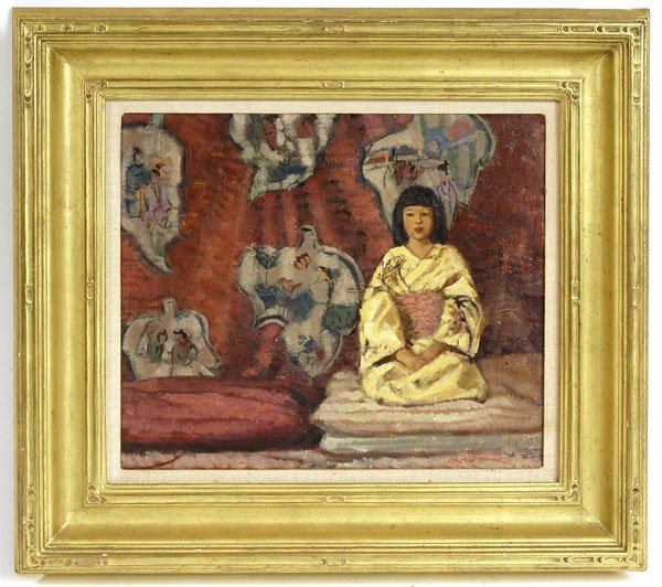 392: SIGNED CHRISTINE MOSHER OIL PAINTING