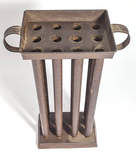 Twelve Tube Tin Candle Mold