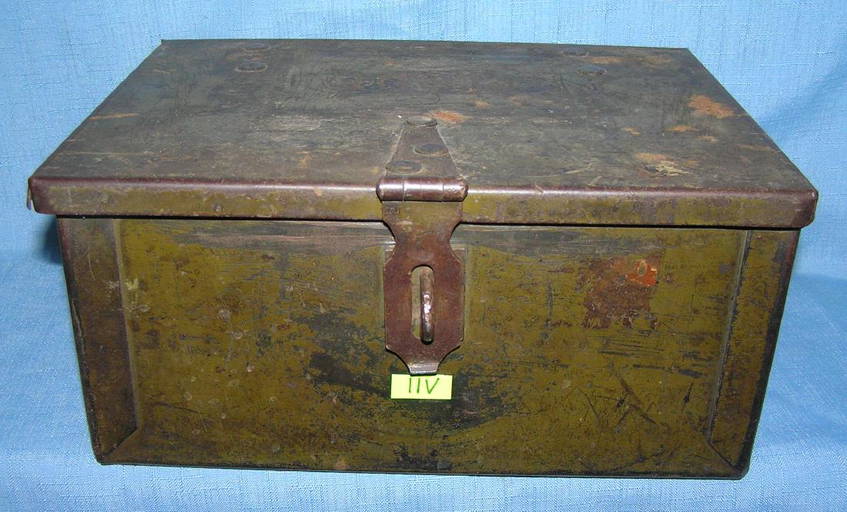 Early Military Metal Locking Storage Box