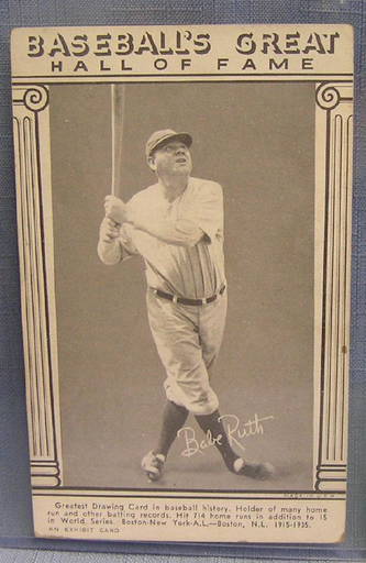 Vintage Babe Ruth Penny Arcade Exhibit Card