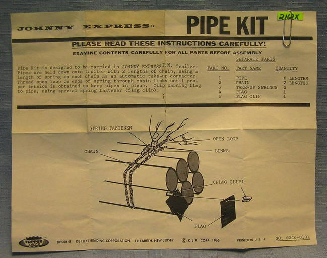 Vintage Johnny Express Pipe Kit Brochure