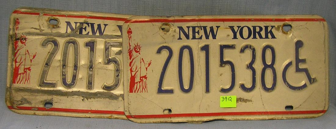 Pair Of Vintage Ny Handicap License Plates