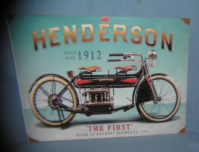 Henderson Motorcycles Retro Style Advertising Sign